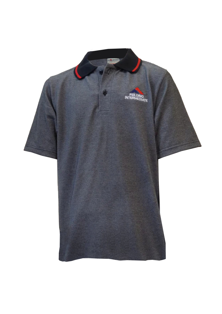 Feilding Intermediate School Polo Black/White | Feilding Intermediate
